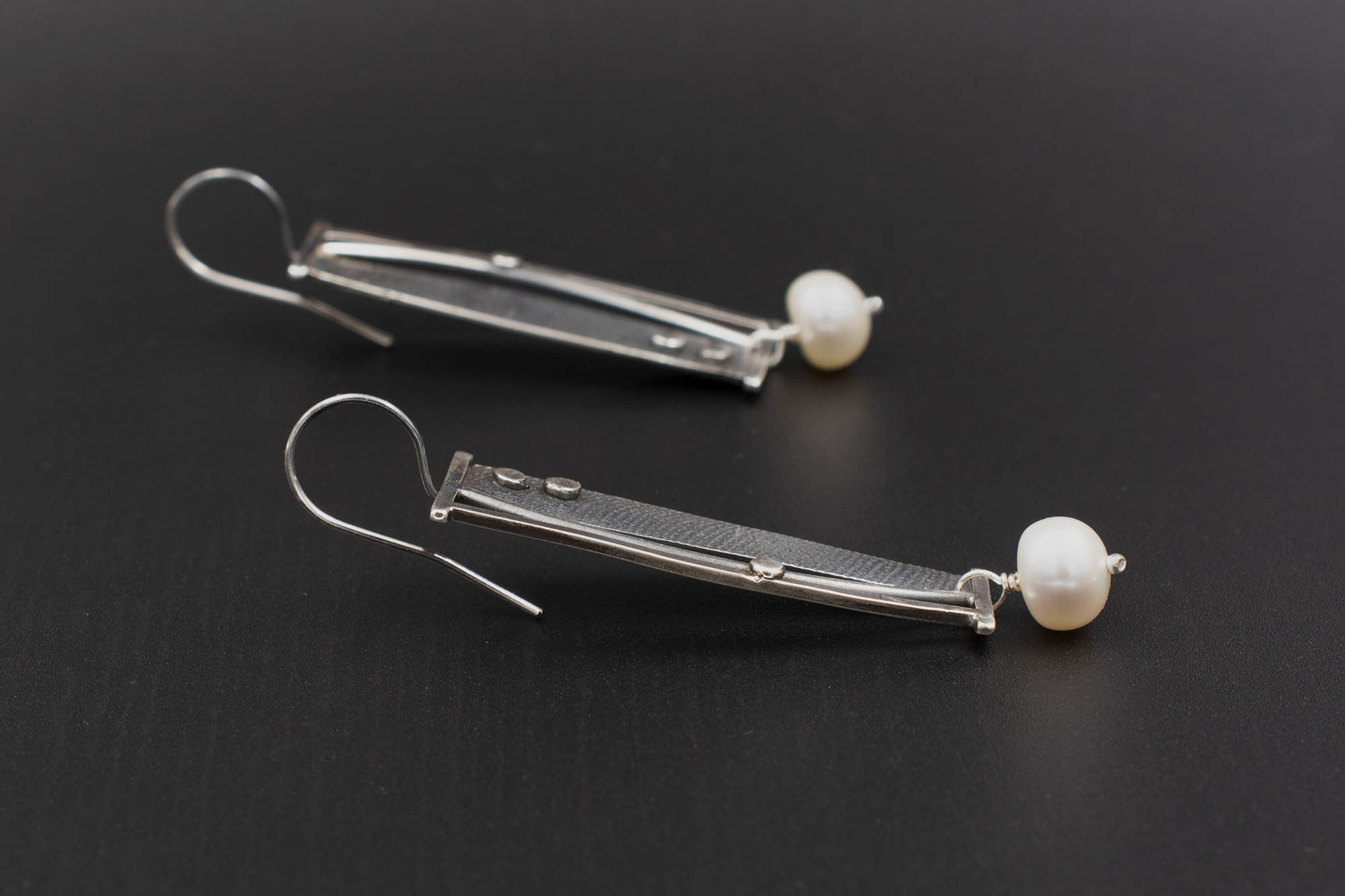 Pearl Earrings Dangle Modern Art Earrings Bauhaus Jewelry - Etsy