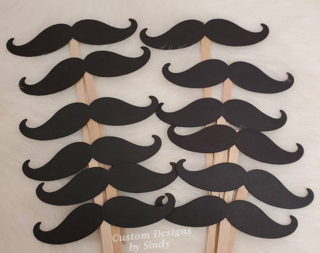 Mustache Cupcake Toppers/ Set of 12 Mustache Cupcake Toppers/ Little ...