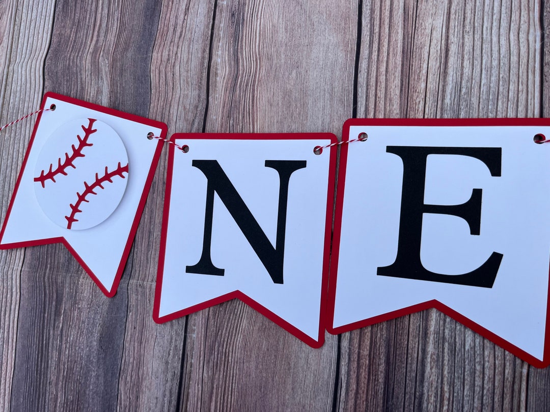 Baseball Birthday Banner 1st Birthday Banner One Baseball Banner Rookie ...