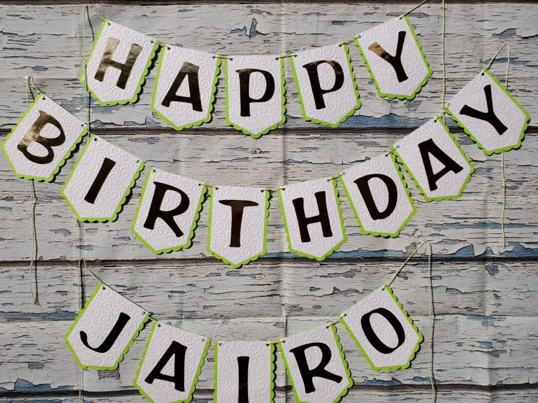 Personalized Birthday Banner: Lime Green Party Decor - Etsy
