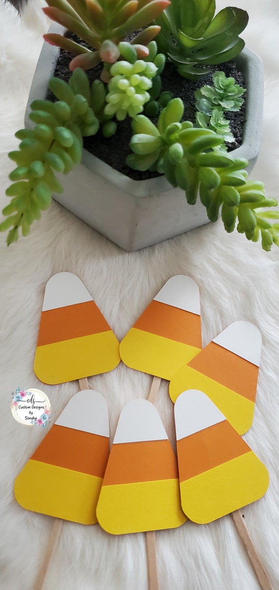Acorn Cupcake Toppers/ Candy Corn Cupcake Toppers/ Halloween - Etsy