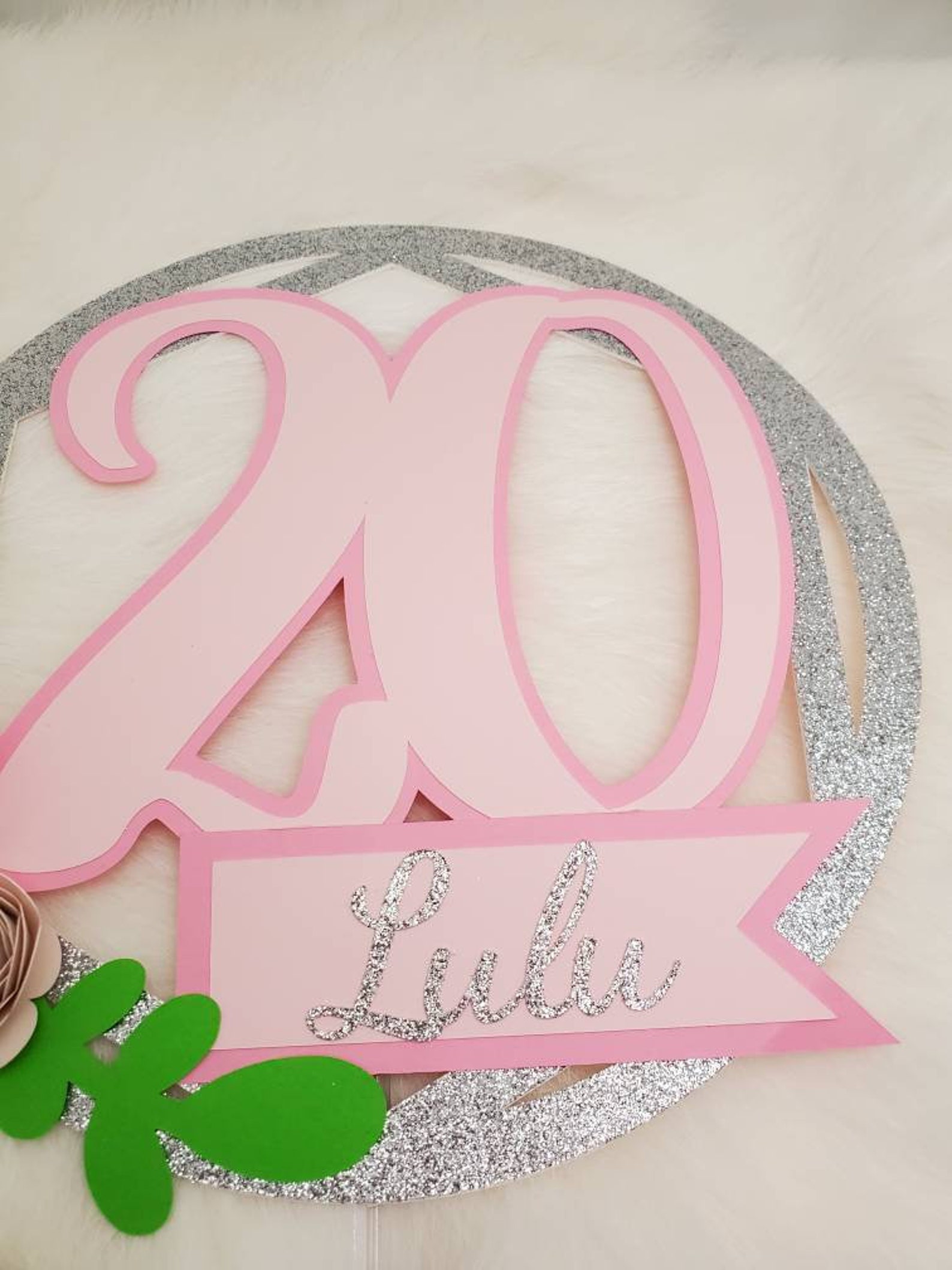 20th Birthday Cake Topper/ 20th Birthday/ Floral Cake Topper/ | Etsy