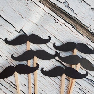 Mustache Cupcake Toppers/ Set of 12 Mustache Cupcake Toppers/ Little ...