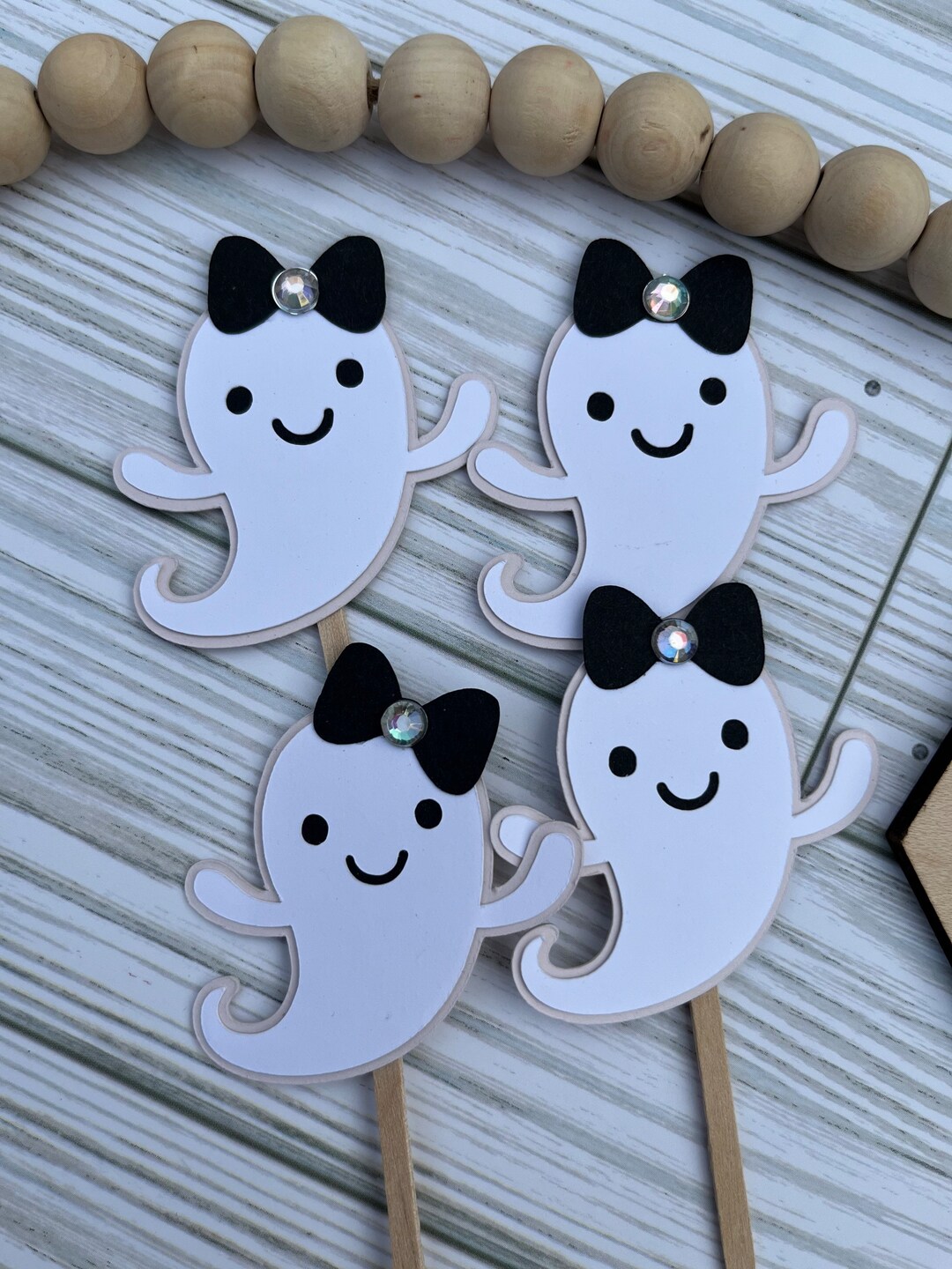 Ghost Cupcake Toppers: Halloween Party Decorations, Set of 12 - Etsy