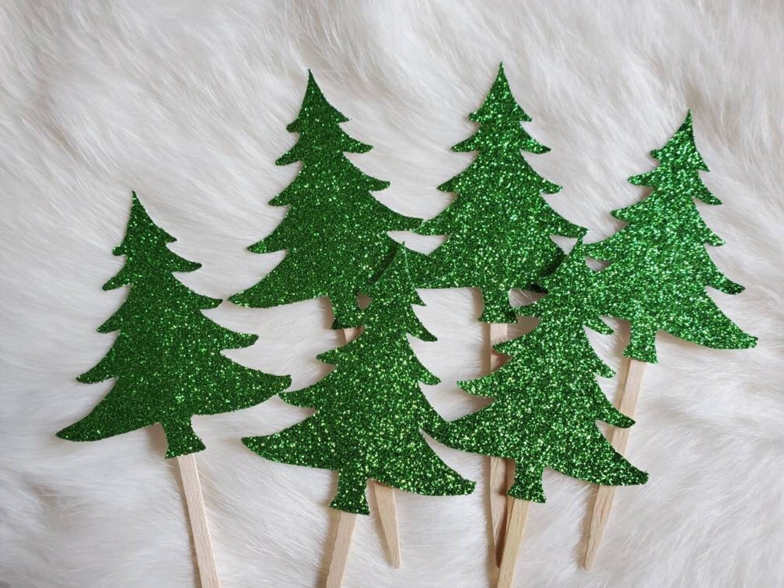 Christmas Tree Cupcake Toppers/ Cupcake Toppers/ Christmas - Etsy