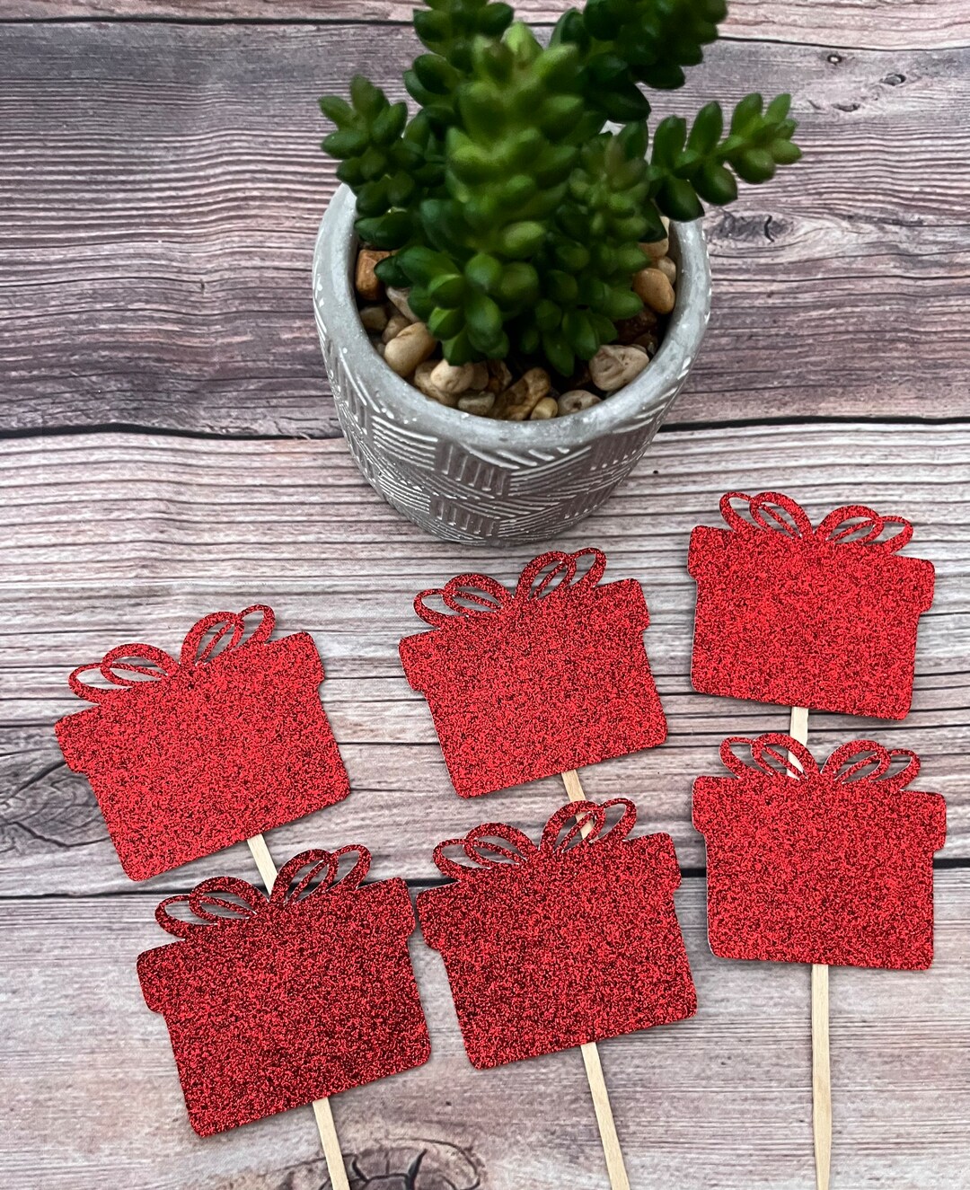 Christmas Present Cupcake Toppers: Holiday Party Decor (set of 12) - Etsy