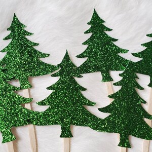 Christmas Tree Cupcake Toppers/ Cupcake Toppers/ Christmas Trees ...