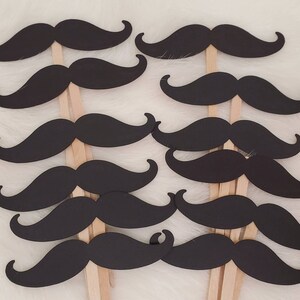 Mustache Cupcake Toppers/ Set of 12 Mustache Cupcake Toppers/ Little ...