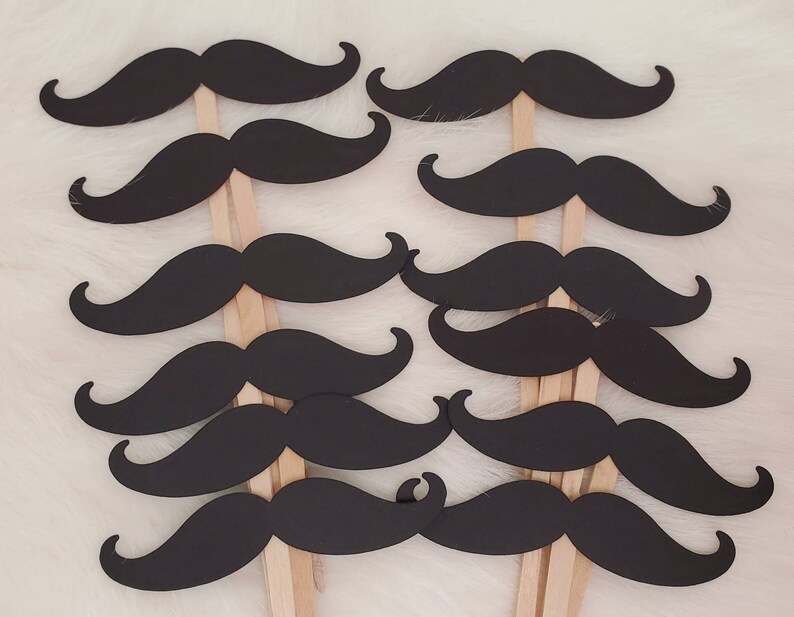 Mustache Cupcake Toppers/ Set of 12 Mustache Cupcake Toppers/ | Etsy