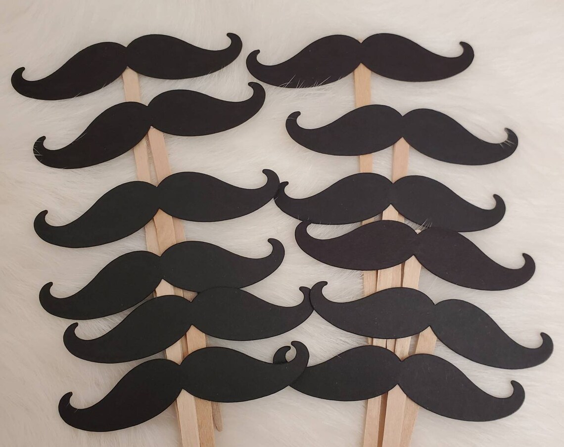 Mustache Cupcake Toppers/ Set of 12 Mustache Cupcake Toppers/ - Etsy