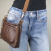Brown Leather Hip Bag With Studs, Small Convertible Crossbody Purse ...