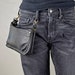 Men's or Women's Black Leather Hip Bag, Small Convertible Crossbody ...