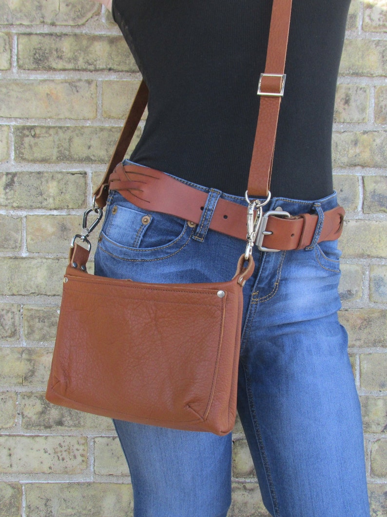 Men's or Women's Brown Leather Hip Bag biker hip | Etsy
