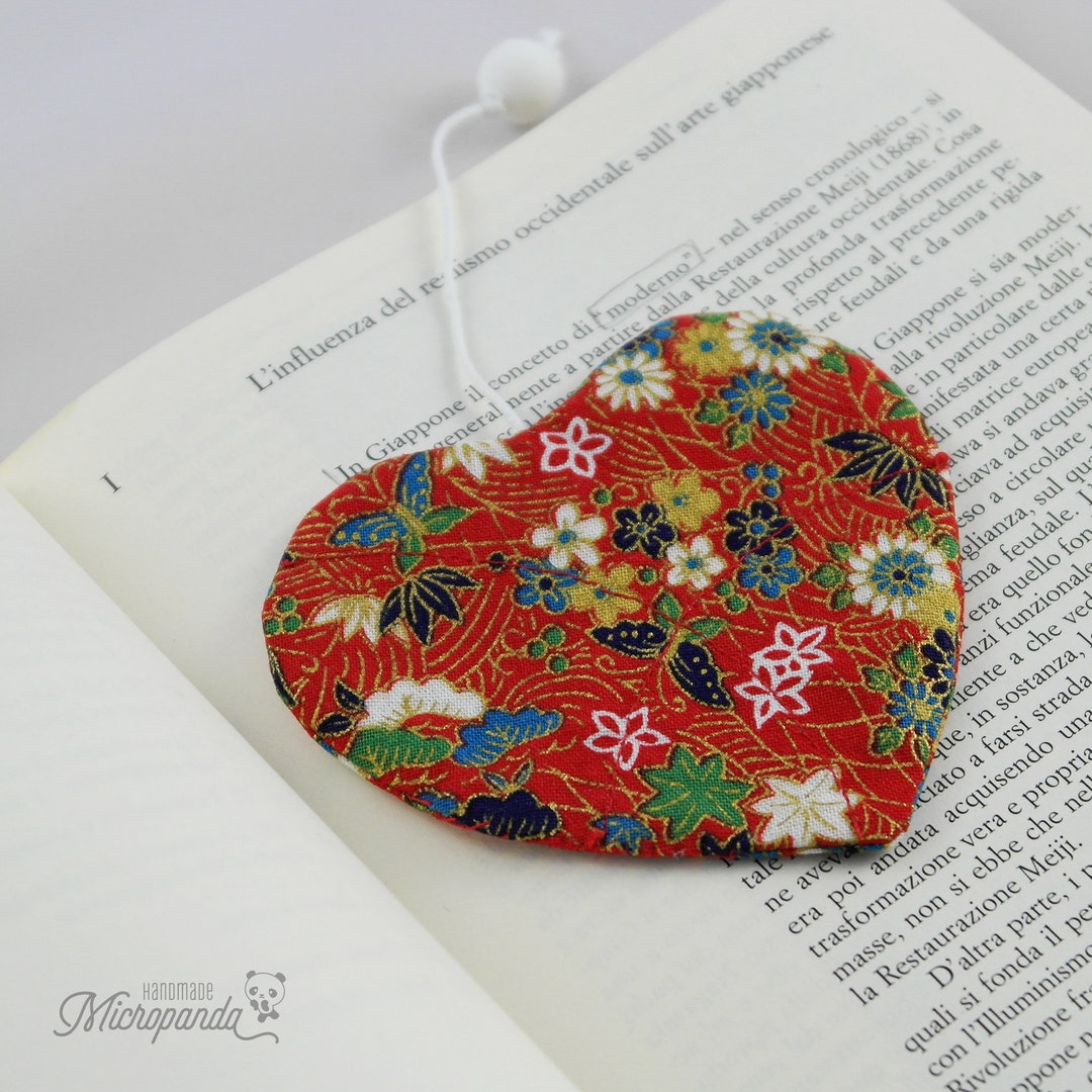 Classy Heart Bookmark Made With Japanese Yukata Fabric - Etsy
