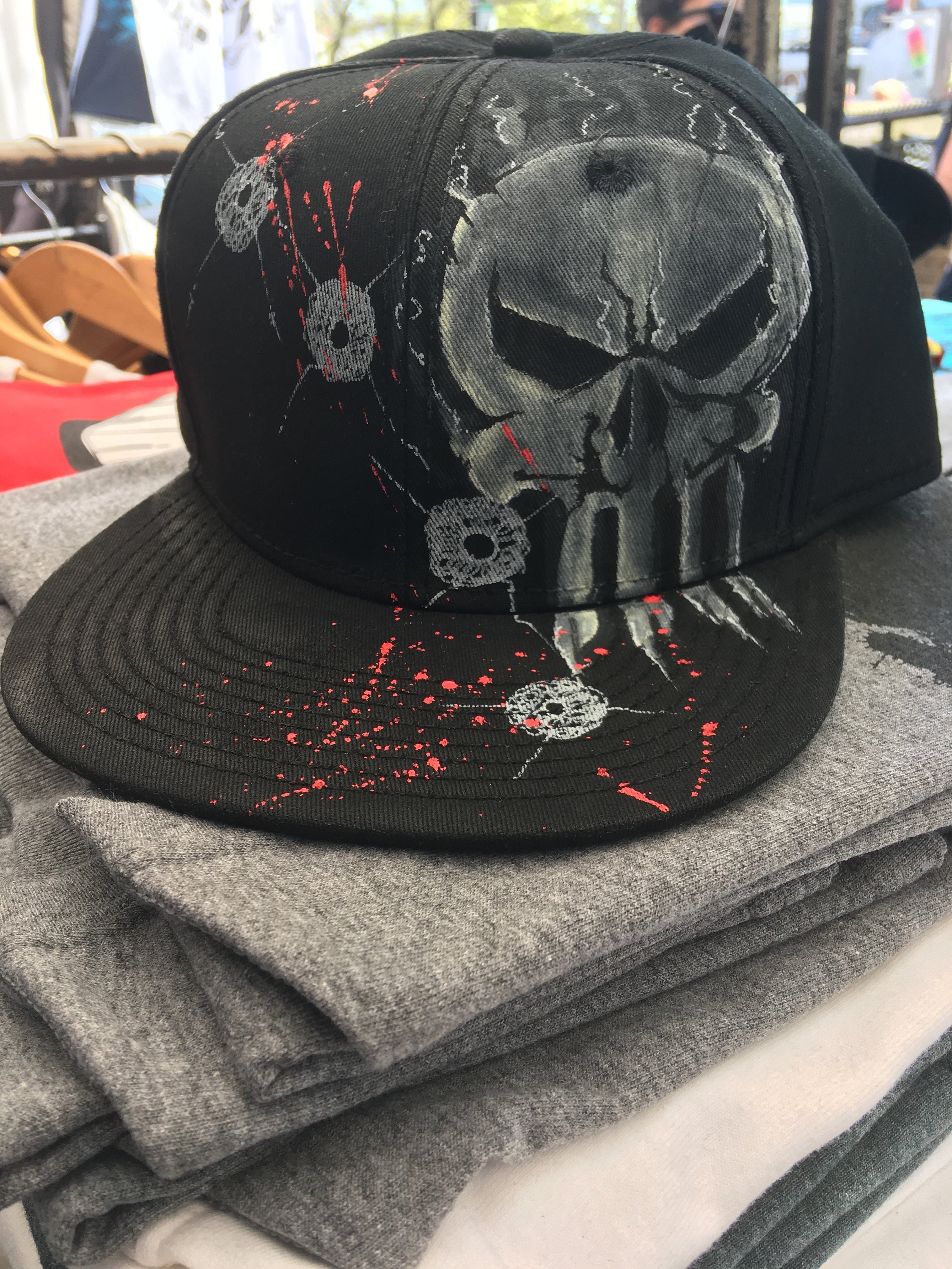 Snapback hand-painted Punisher Hat | Etsy
