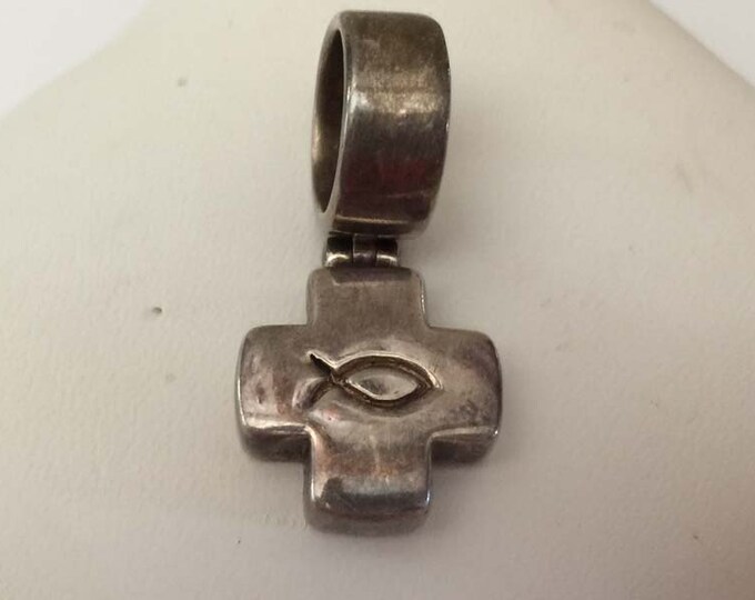 Silpada 925 Sterling Silver Cross With Ichthys Fish Symbol - Etsy