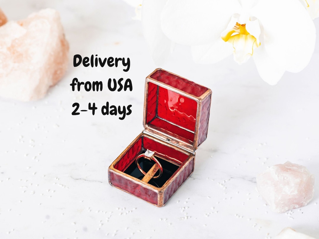 Red Proposal Ring Box for Your Perfect Engagement Ceremony Glass Pocket ...