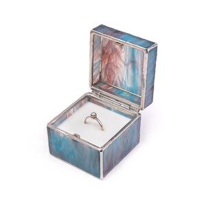 Blue-purple Box for Wedding Rings Unique Glass Wedding Ring Box Wedding ...