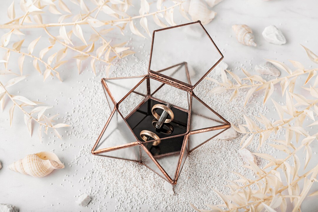 Star Glass Wedding Ring Box: Beach Theme Ring Holder - Etsy