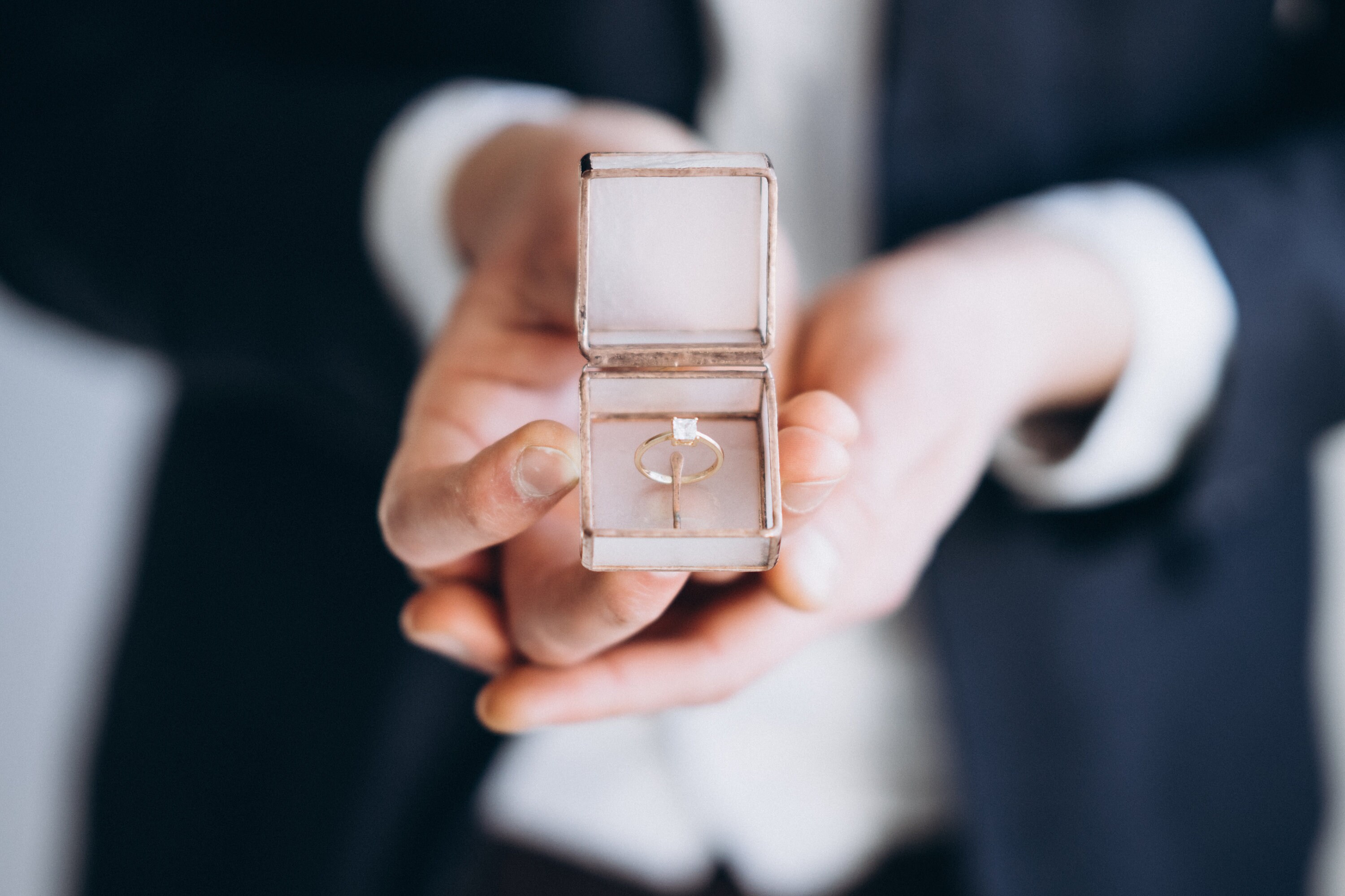 Pocket ring box Engagement mini ring box Glass ring box Pocket | Etsy