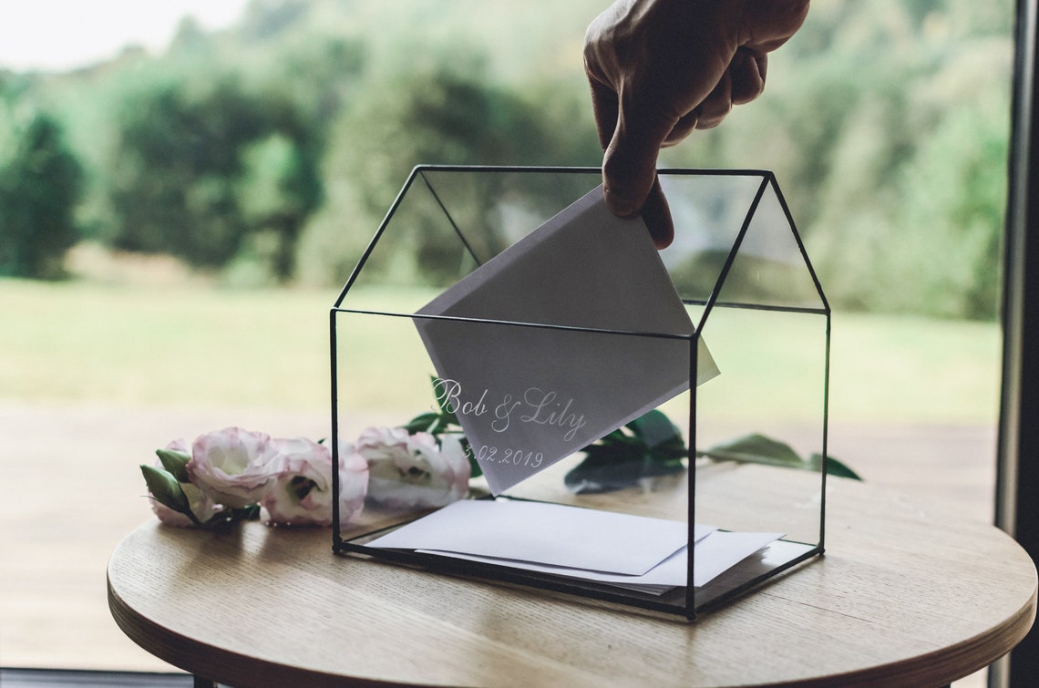Wedding Card Holder Personalized Wedding Box for Cards Glass - Etsy