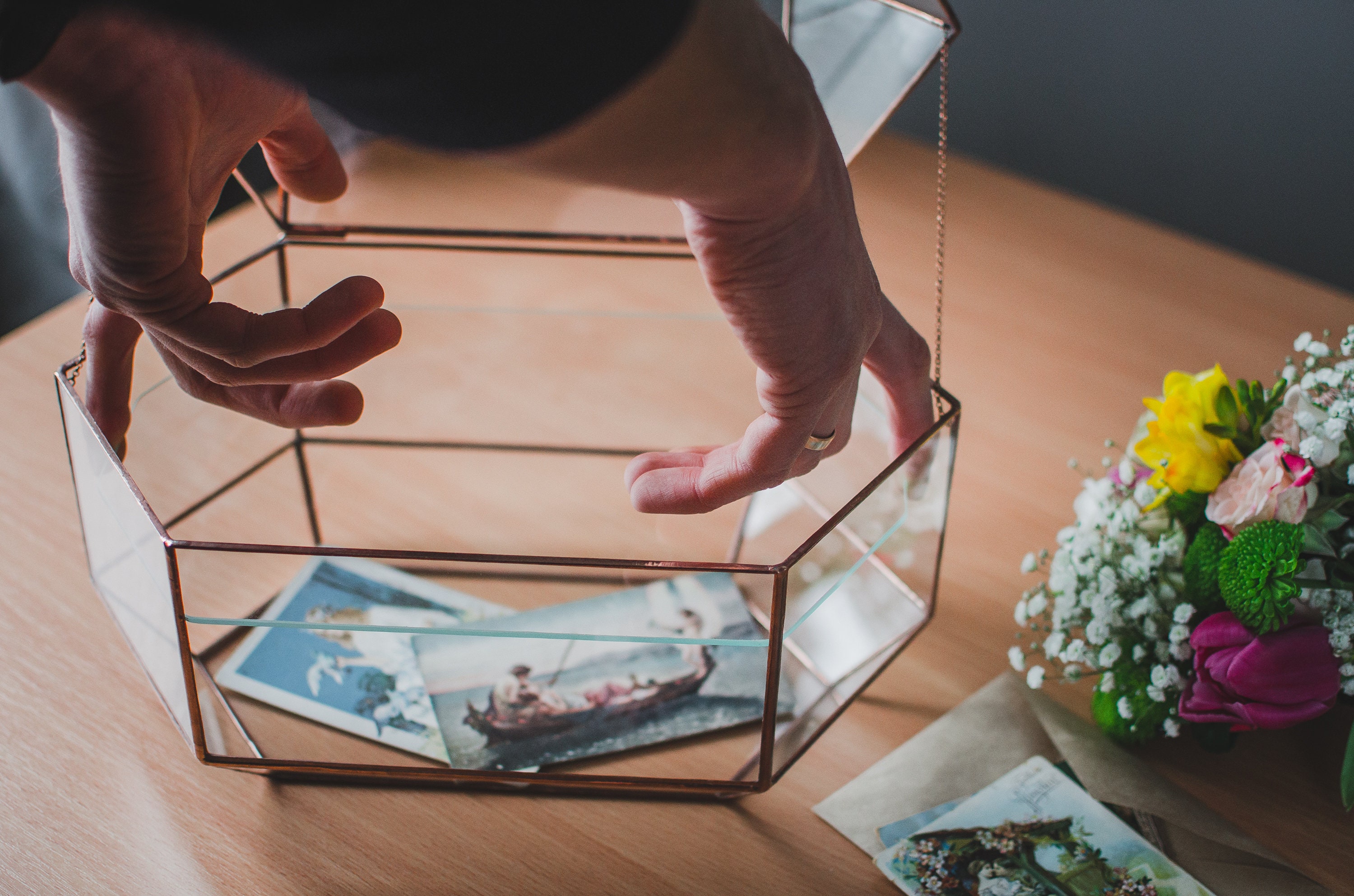 Wedding Bouquet Box Geometric Card holder Wedding box Wedding | Etsy