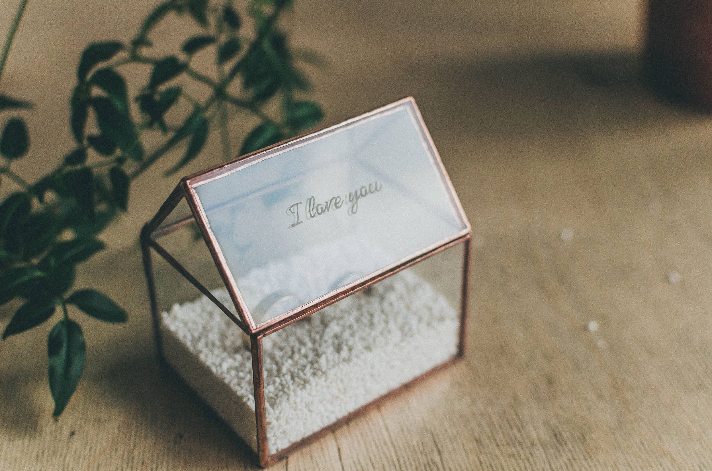 Personalized Geometric Glass Ring Box: Engraved Wedding Ring Holder - Etsy