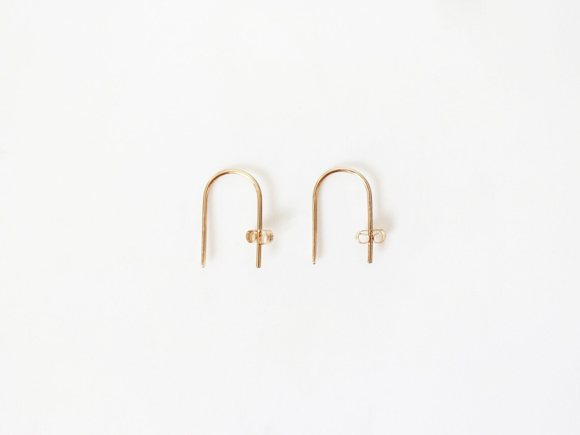 U Earrings 14k Gold Filled and Sterling Silver · Small Arc, U Geometric ...
