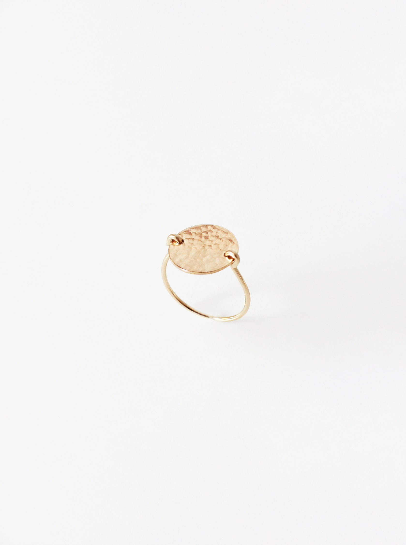Hammered Disk Ring 14k Gold Filled or Sterling Silver - Etsy