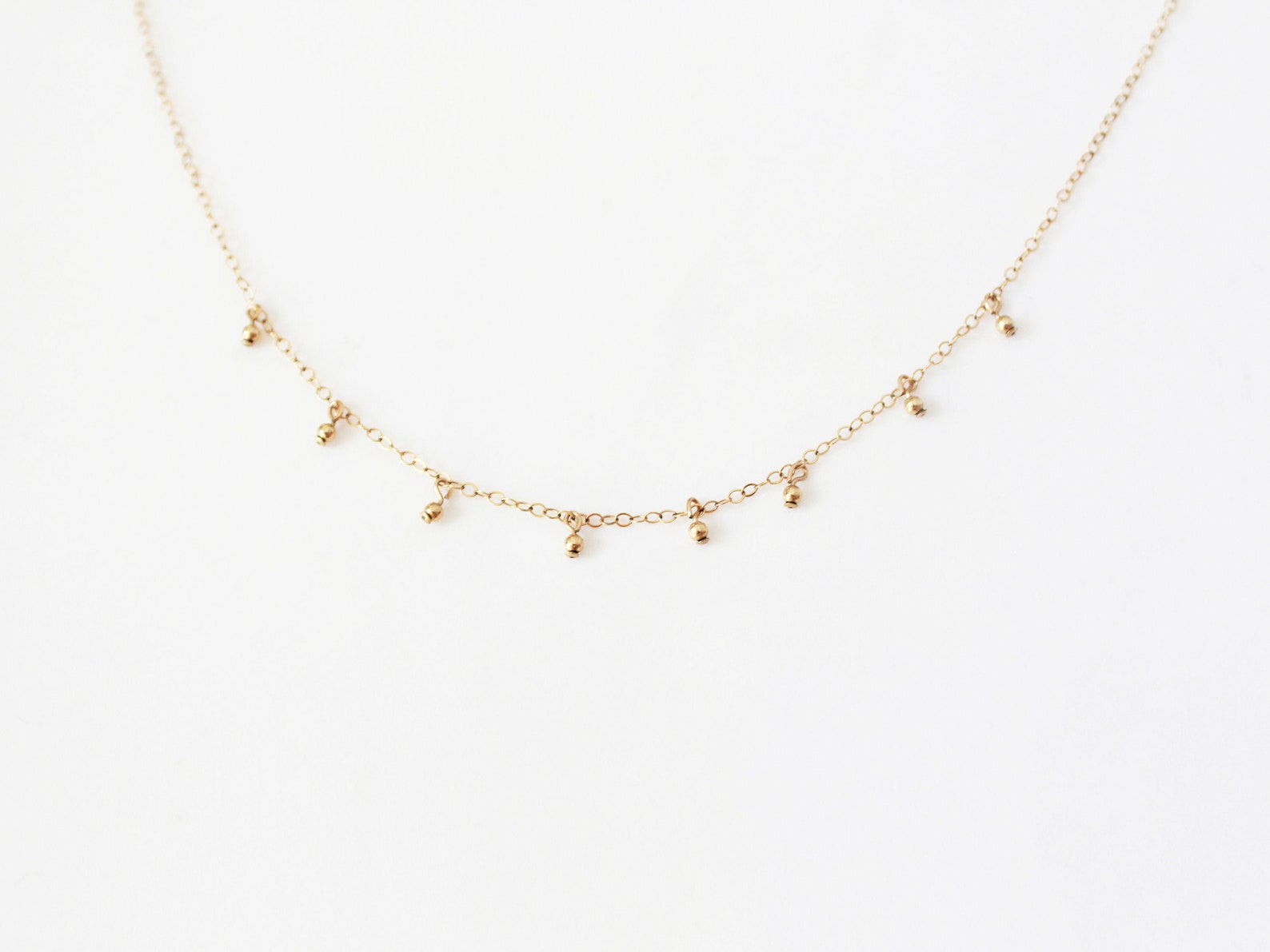 Small Beads Pendants Necklace 14k Gold Filled or Sterling | Etsy