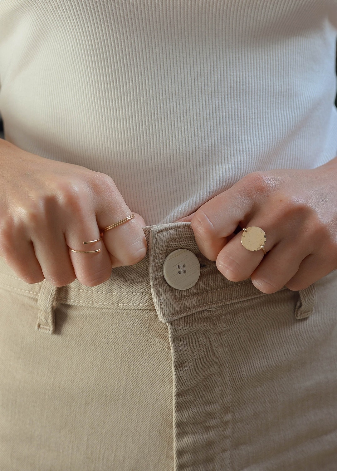 Hammered Disk Ring, 14k Gold Filled or Sterling Silver - Etsy