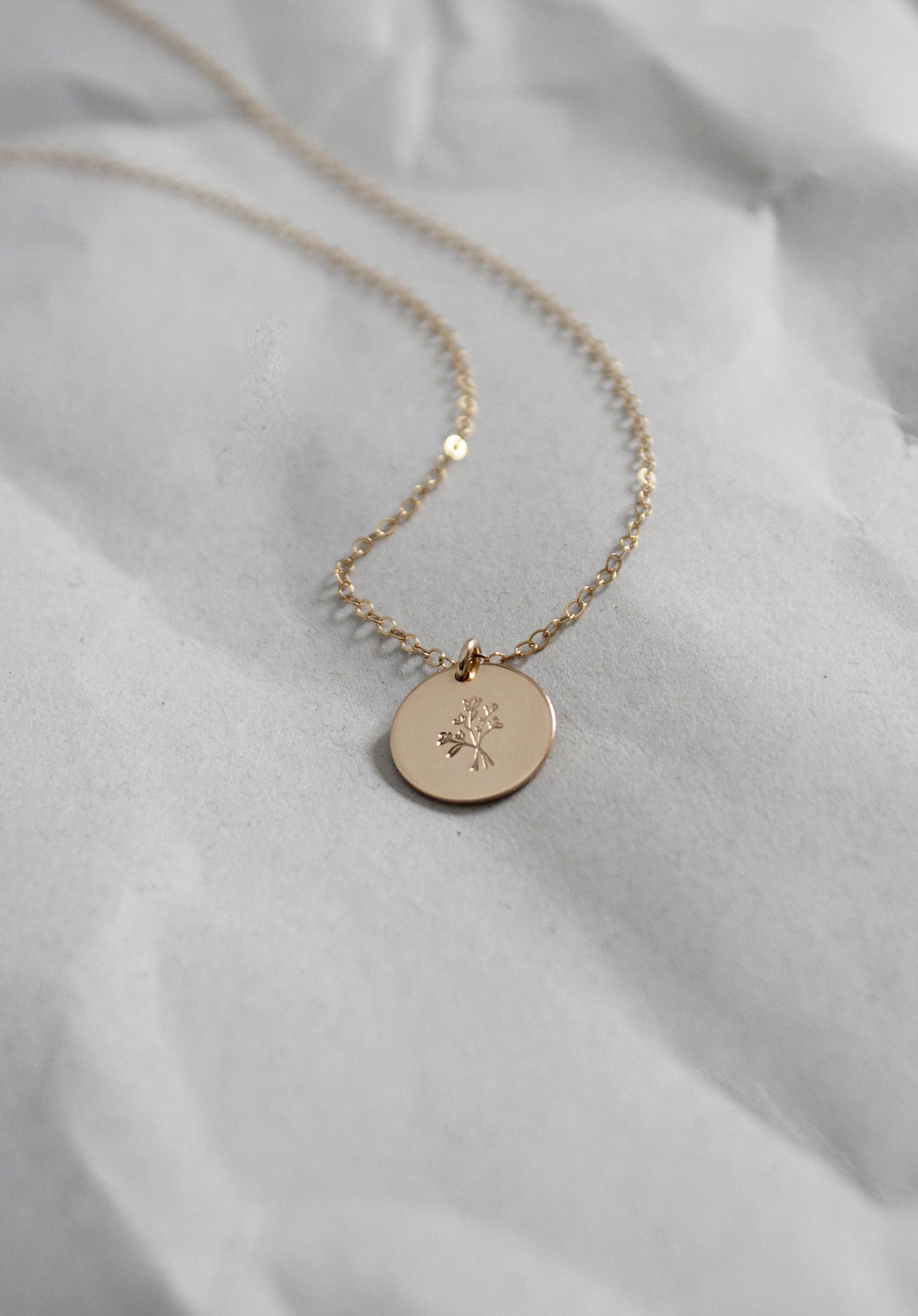 BLOOMS Personalized Necklace 14k Gold Filled or Sterling - Etsy