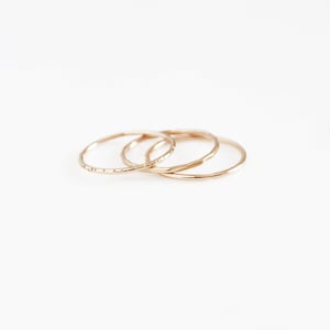 Hammered Ring, 14k Gold Filled and Sterling Silver · Tiny Stacking Ring ...