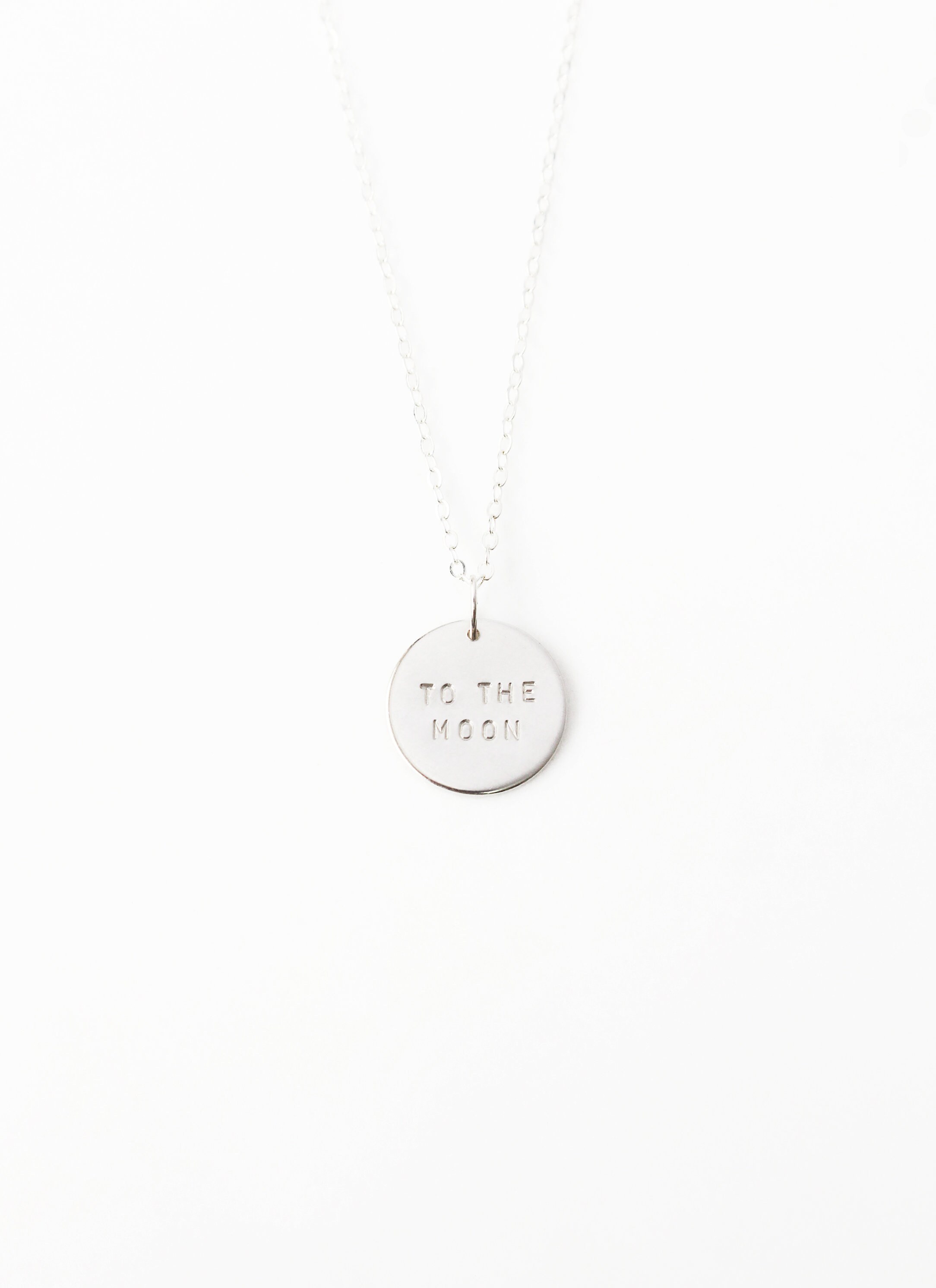 Personalized Disk Necklace 14k Gold Filled or Sterling Silver | Etsy