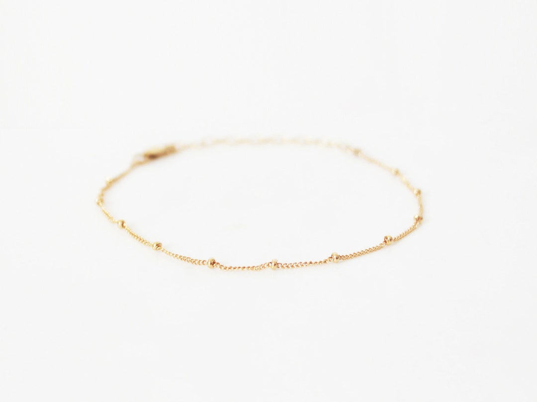 Delicate Dotted Chain Bracelet, 14k Gold Filled and Sterling Silver ...