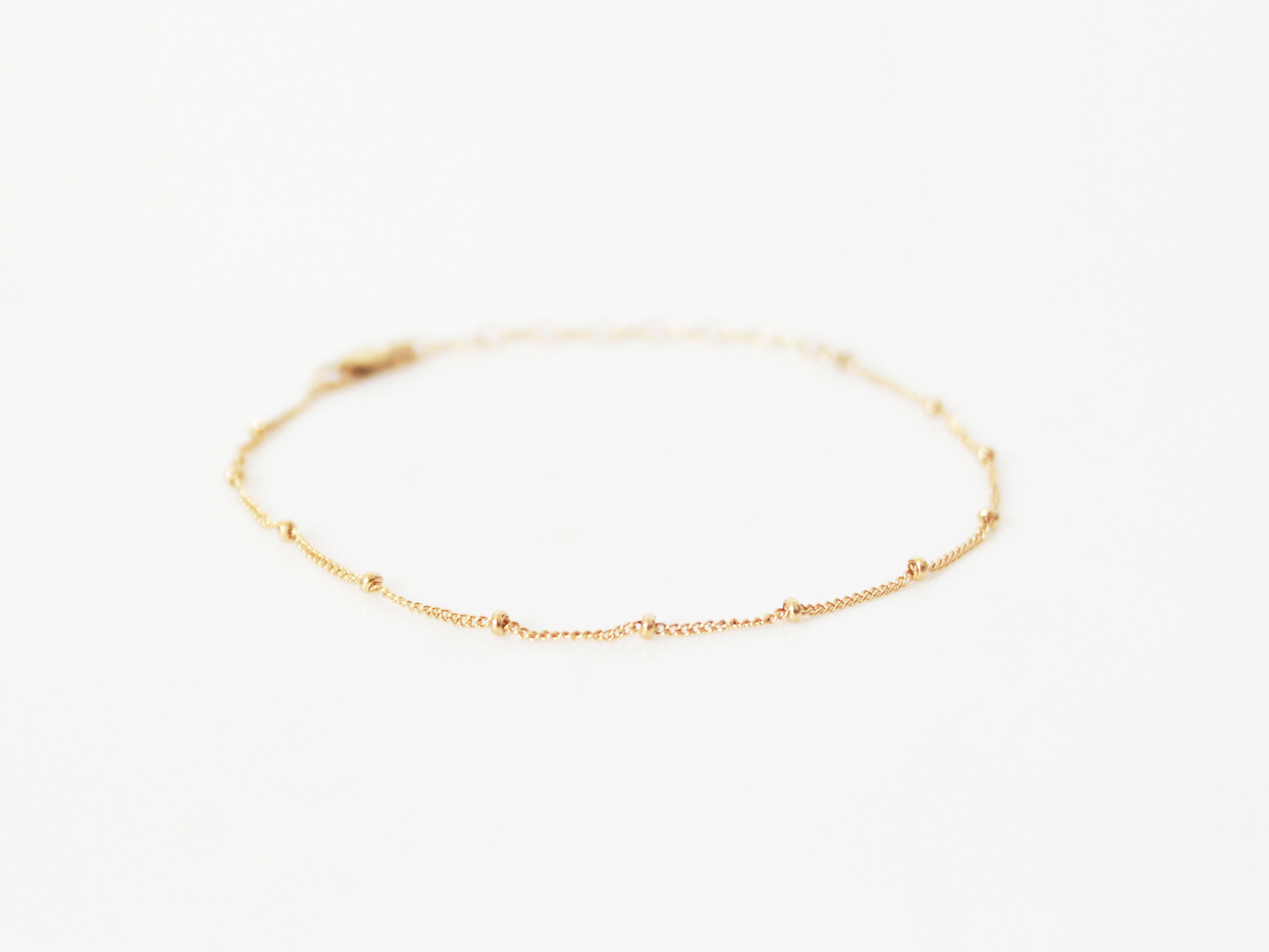 Delicate Dotted Chain Bracelet 14k Gold Filled and Sterling | Etsy