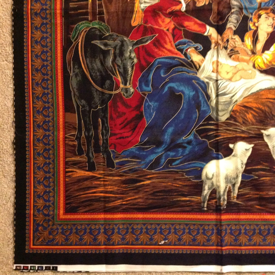 Christmas Nativity Scene Fabric Panel Baby Jesus Manger - Etsy