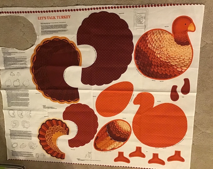 Let’s Talk Turkey Fabric Panel Cut Sew and Stuff or Wall Door Hanging ...