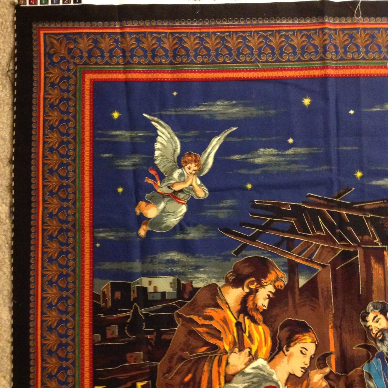 Christmas Nativity Scene Fabric Panel Baby Jesus Manger - Etsy