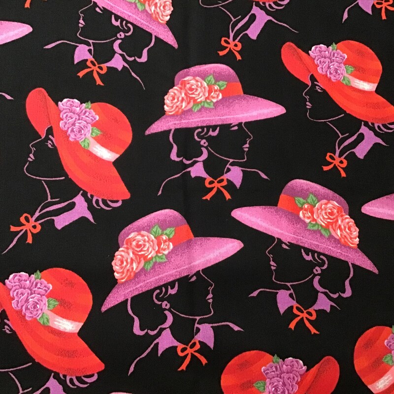 Red Hat Society Fabric - Etsy