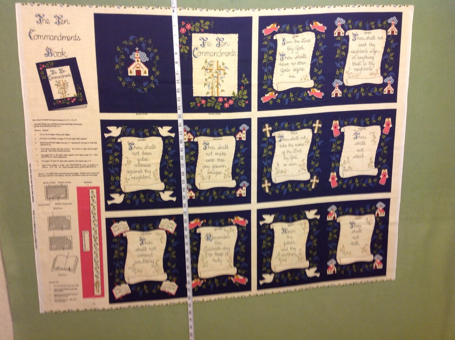 1995 The Ten Commandments Book Fabric | Etsy