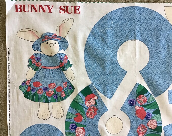 Bunny Sue Doll Panel VIP Cranston Print Works Cut and Sew Project * - Etsy