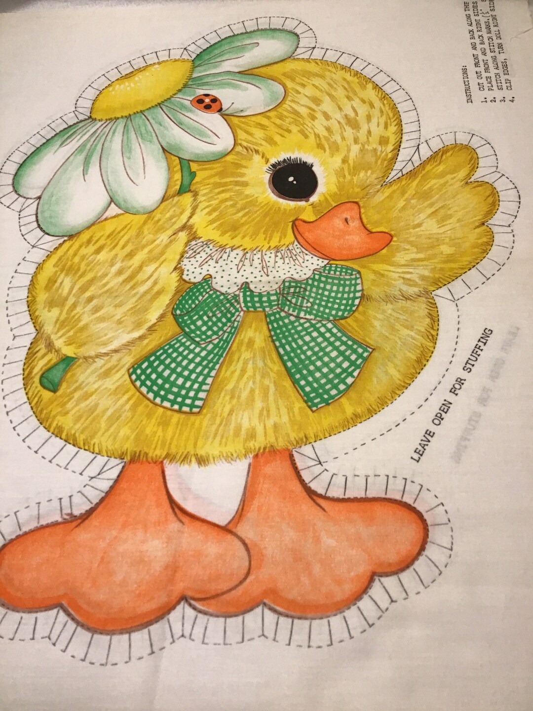 Spring Duck Vintage Doll Cut Sew Stuff Springs Mills Inc Stuffy Plushy ...