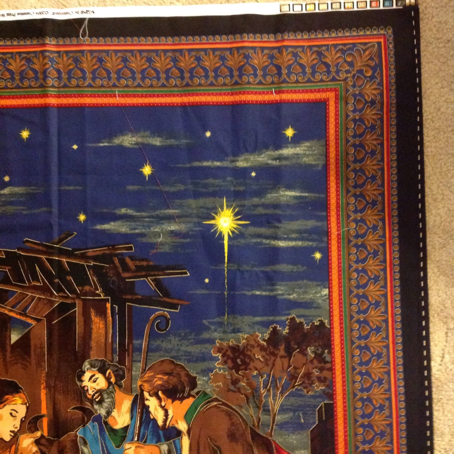 Christmas Nativity Scene Fabric Panel Baby Jesus Manger - Etsy