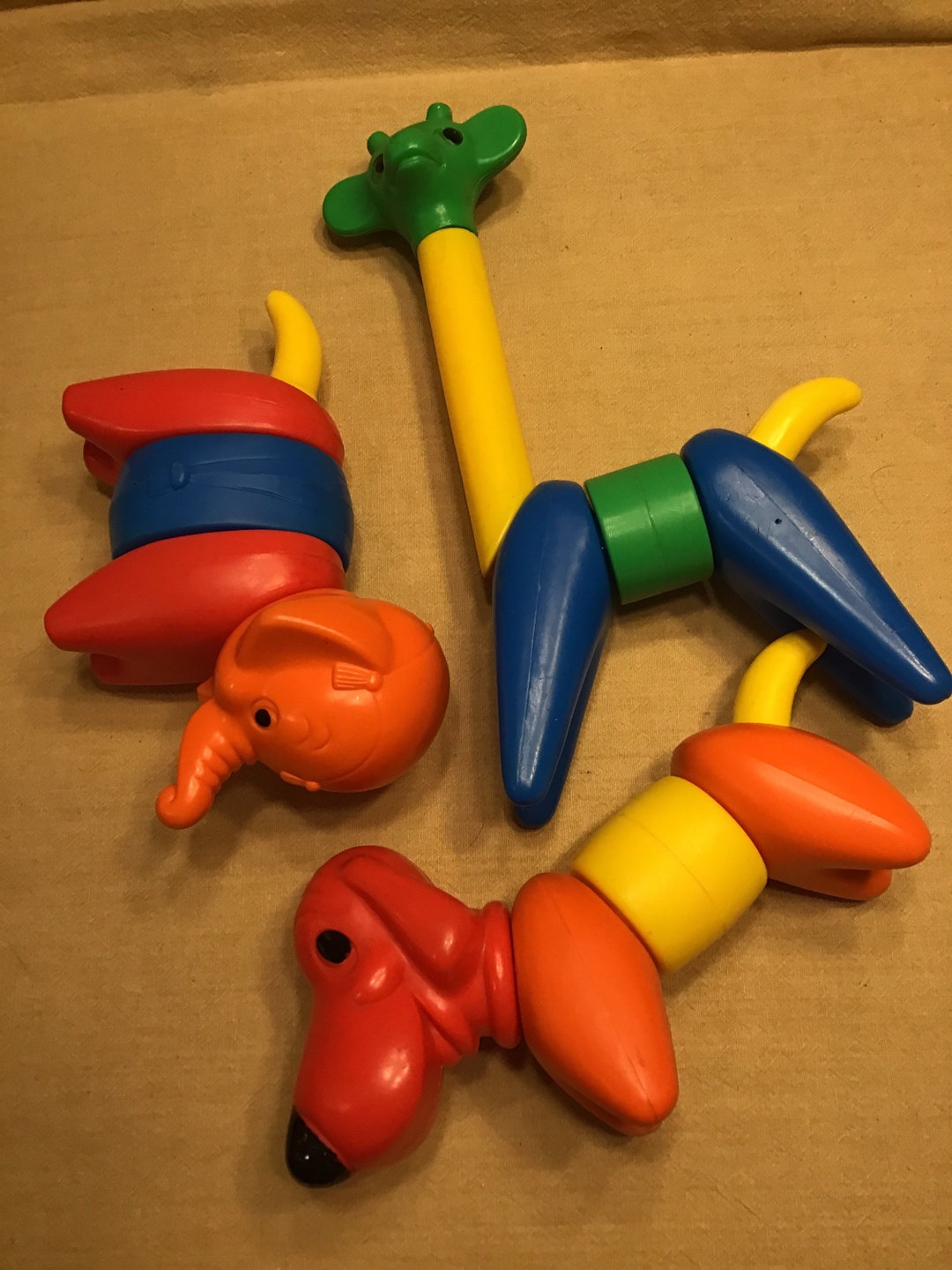 Tupperware Zoo Animals Dog Elephant Giraffe 70s - Etsy