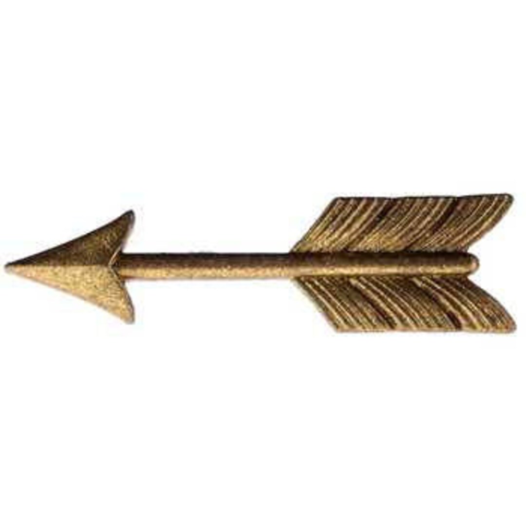 6 ARROW Handles Dull Antique Gold Knobs Pulls 4 1/2 - Etsy