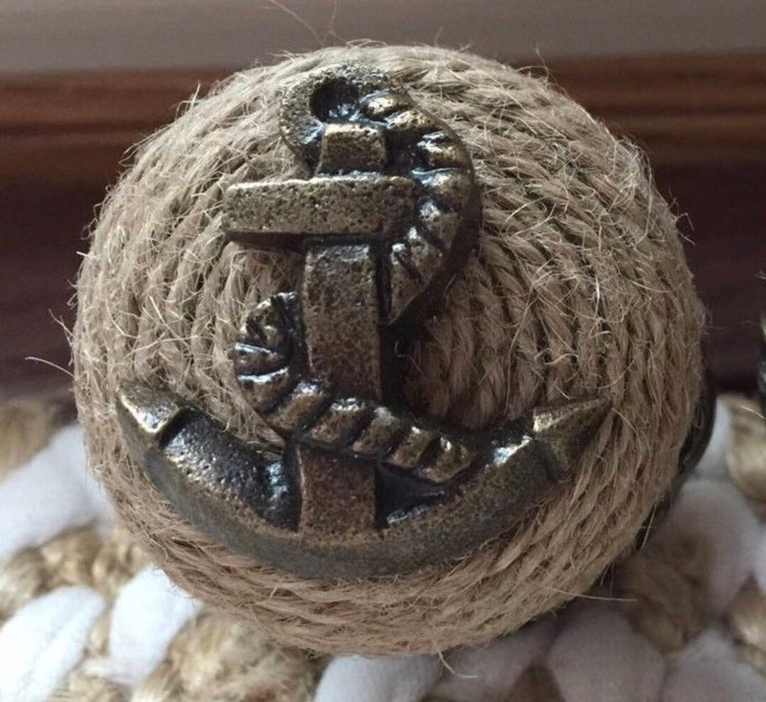 2 ANCHOR Knobs JUTE Nautical Bronze Pedestal Base Handle Pull Xxlarge 2 ...
