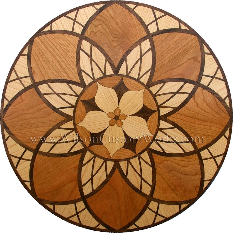 DIY Kit Cathedral Flower Wood Floor Medallion Inlay 238 Piece Flooring ...