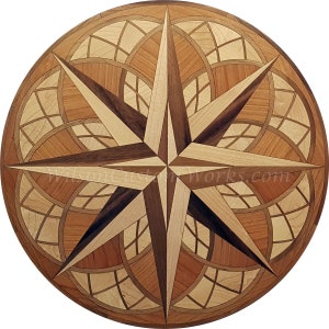 DIY Kit Nova Compass Wood Floor Medallion Inlay 232 Piece Flooring ...