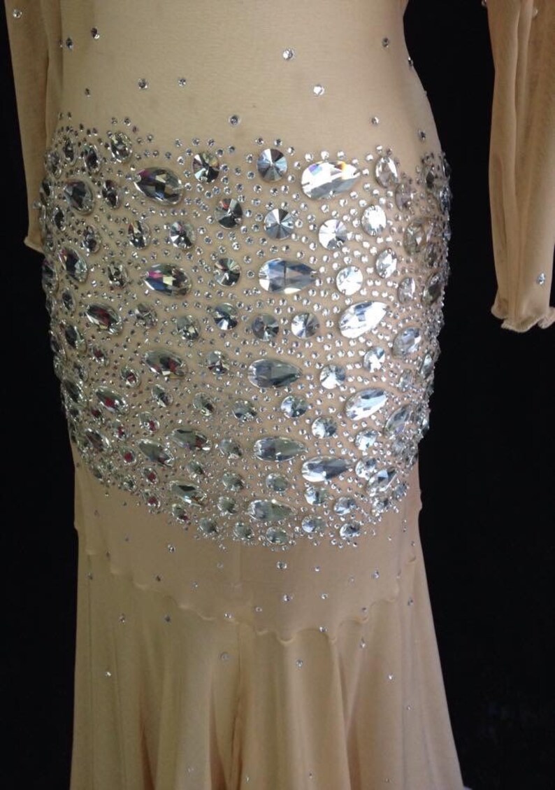 Rhinestone Dress Crystal Gown Custom Costume Dress - Etsy